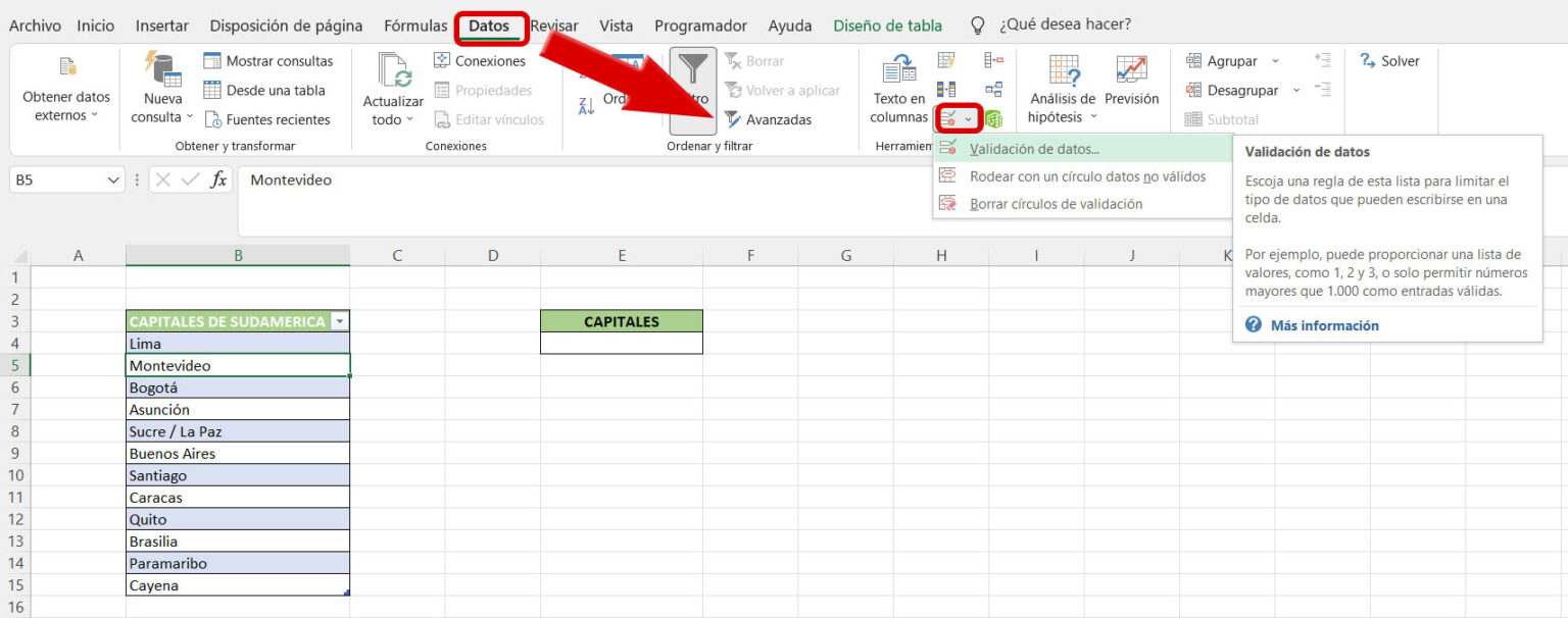 Listas Desplegables en Excel