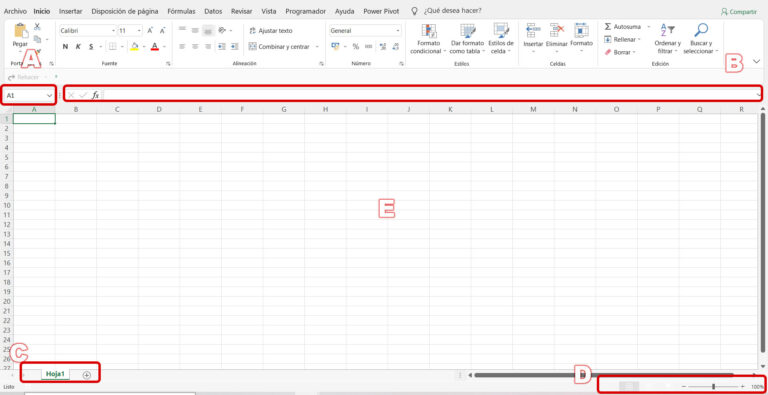 Interfaz de Excel