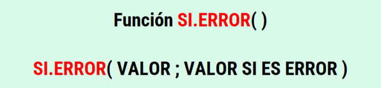 Función SI. ERROR en Excel