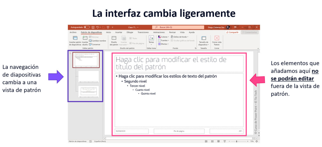 Cómo usar el Patrón de Diapositivas en PowerPoint
