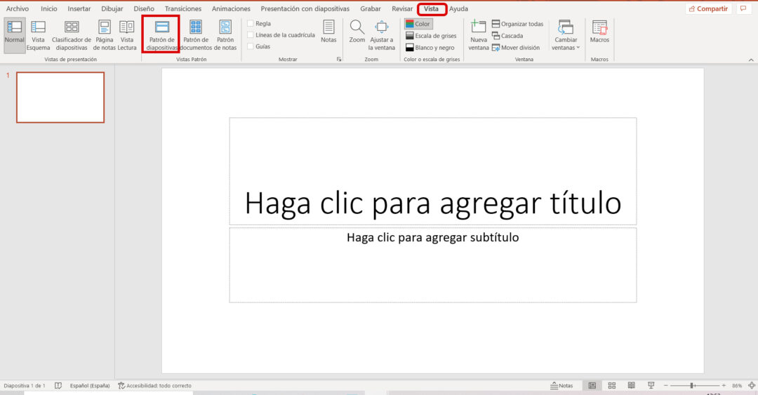 Cómo usar el Patrón de Diapositivas en PowerPoint