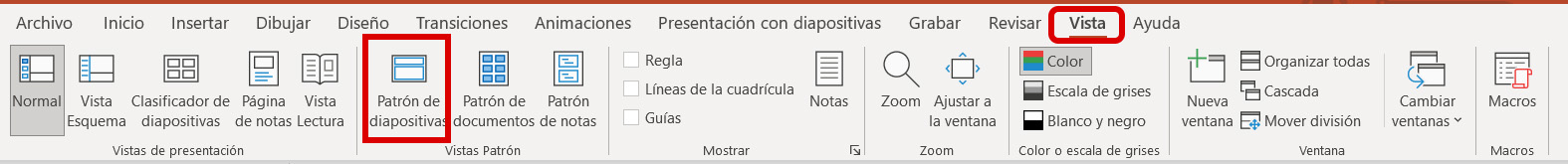 Cómo usar el Patrón de Diapositivas en PowerPoint