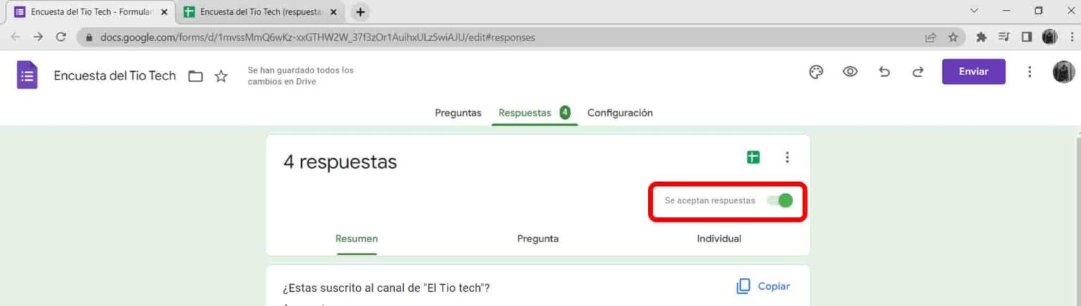 CERRAR FORMULARIOS en GOOGLE FORM