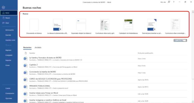 Capítulo 1: Conociendo la interfaz de WORD