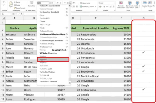 Cómo agregar MARCAS de VERIFICACIÓN en Excel