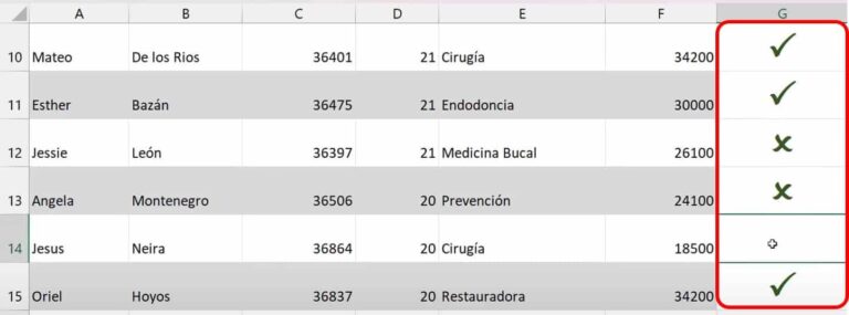Cómo agregar MARCAS de VERIFICACIÓN en Excel