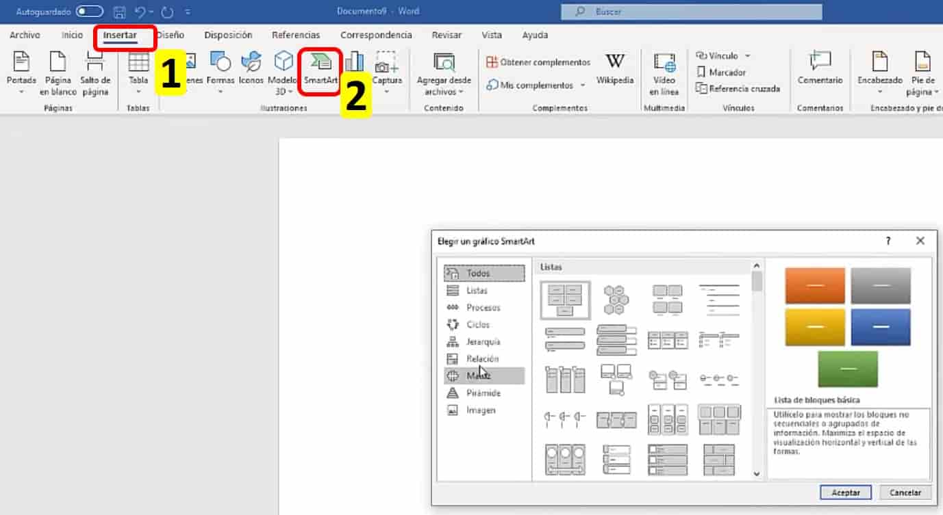 Mapa mental en Word
