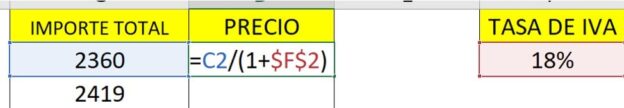 Como calcular el IVA en Excel