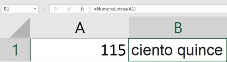 Como convertir de números a letras en Excel