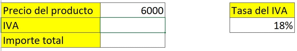 Como calcular el IVA en Excel