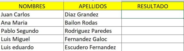 🏅 Como juntar nombres y apellidos (unir nombres y apellidos en Excel)
