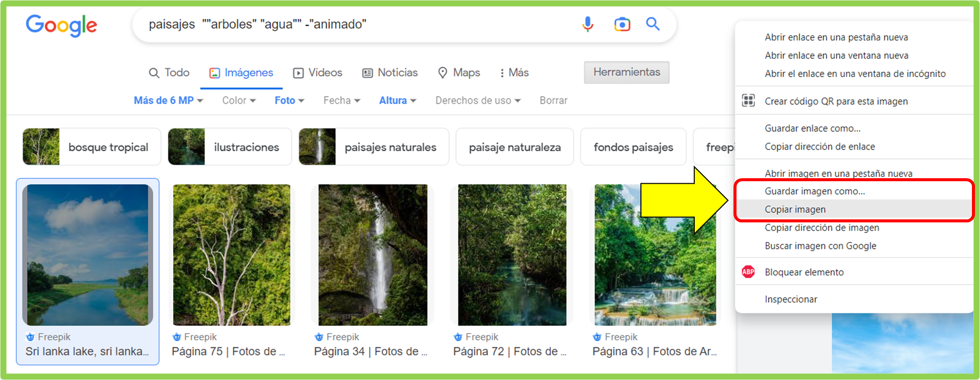 Como obtener imágenes de alta calidad en Google