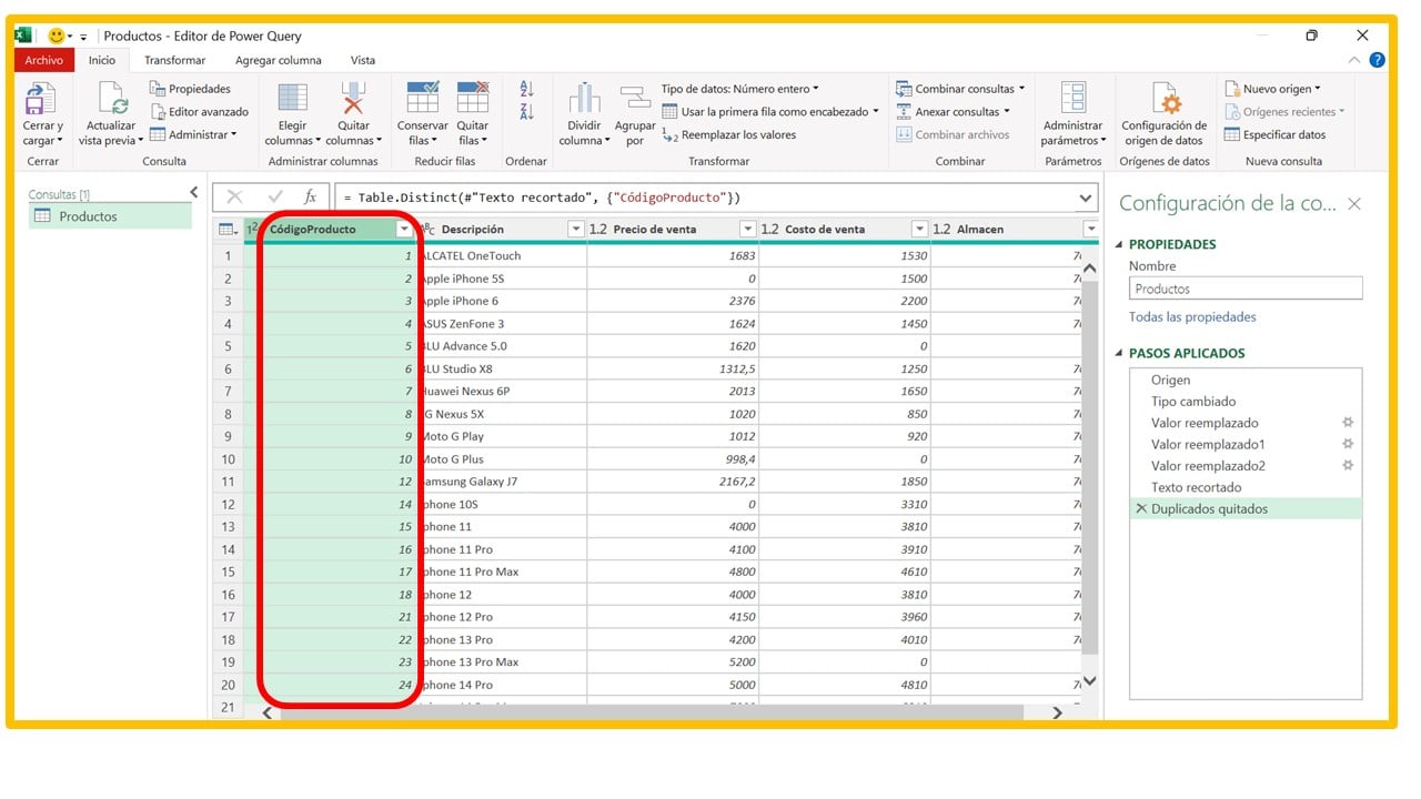 Quitar espacios de más y errores comunes con Power Query