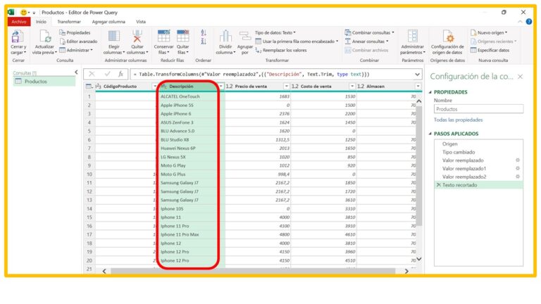 Quitar espacios de más y errores comunes con Power Query